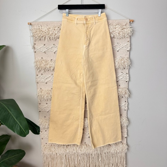Zara | Jeans | Zara Yellow Wide Leg Jeans Size 2 | Poshmark